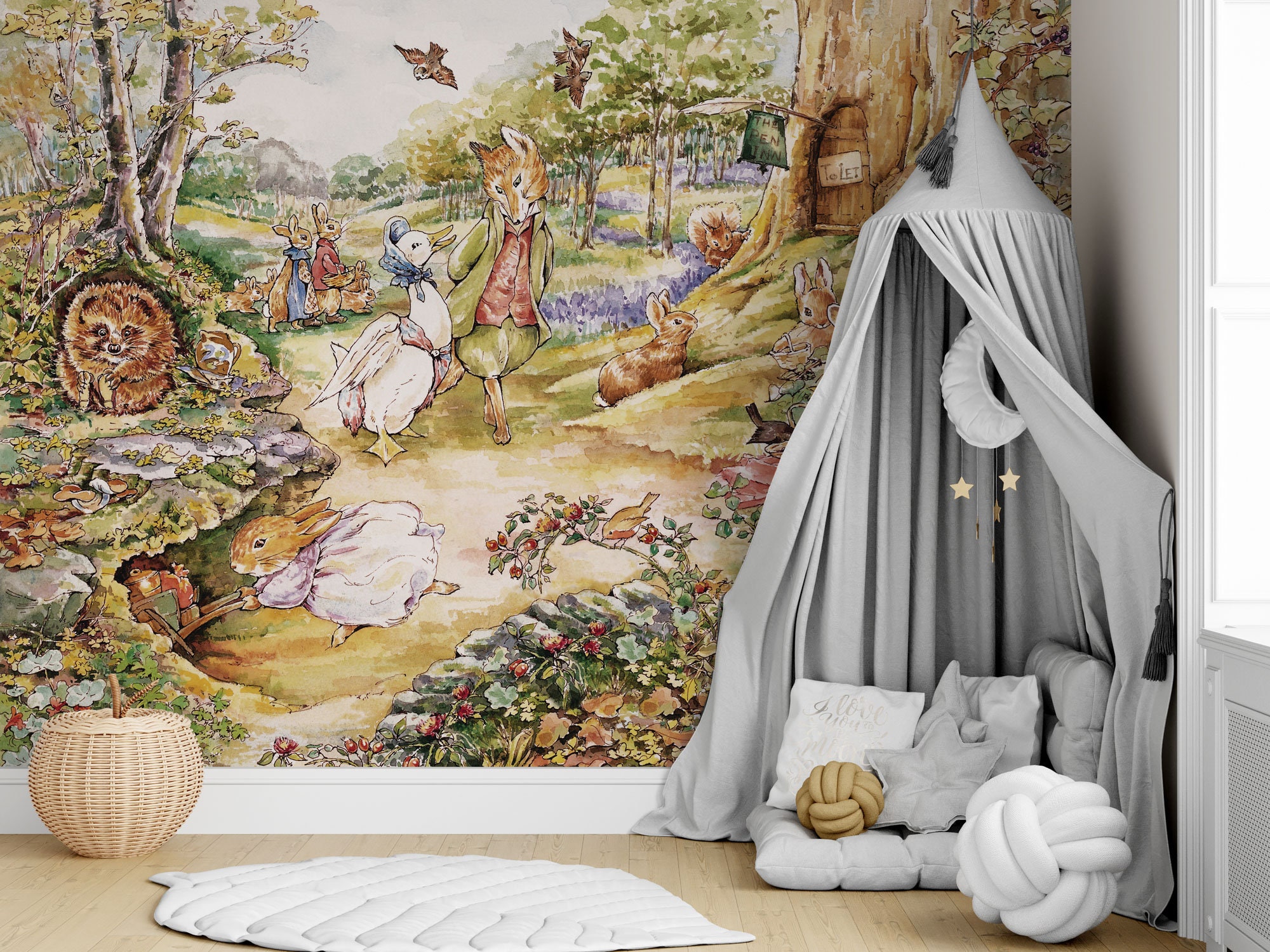 Life in the Woods Wallpaper, Jemima Puddle-duck and Mr. Fox Wallpaper ...