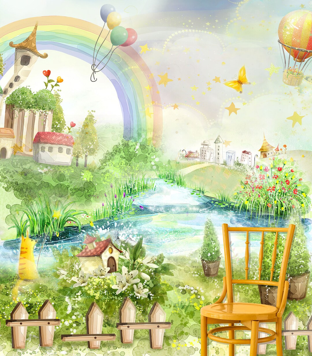 Wonder Tale Wall Mural, Magical Hill Wall Mural, Nature Wallpaper ...