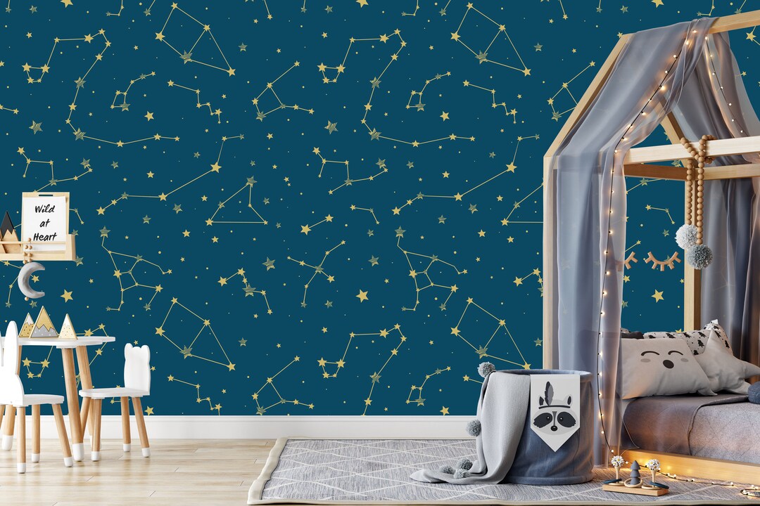 Constellation Wall Mural, Celestial Wall Mural, Starry Sky Wallpaper ...