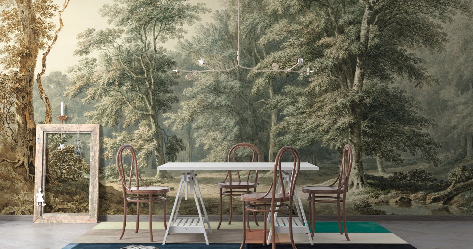 Vintage Scenic Wall Mural, Vintage Forest Scene Wall Mural, Vintage ...