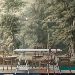 Vintage Scenic Wall Mural, Vintage Forest Scene Wall Mural, Vintage ...