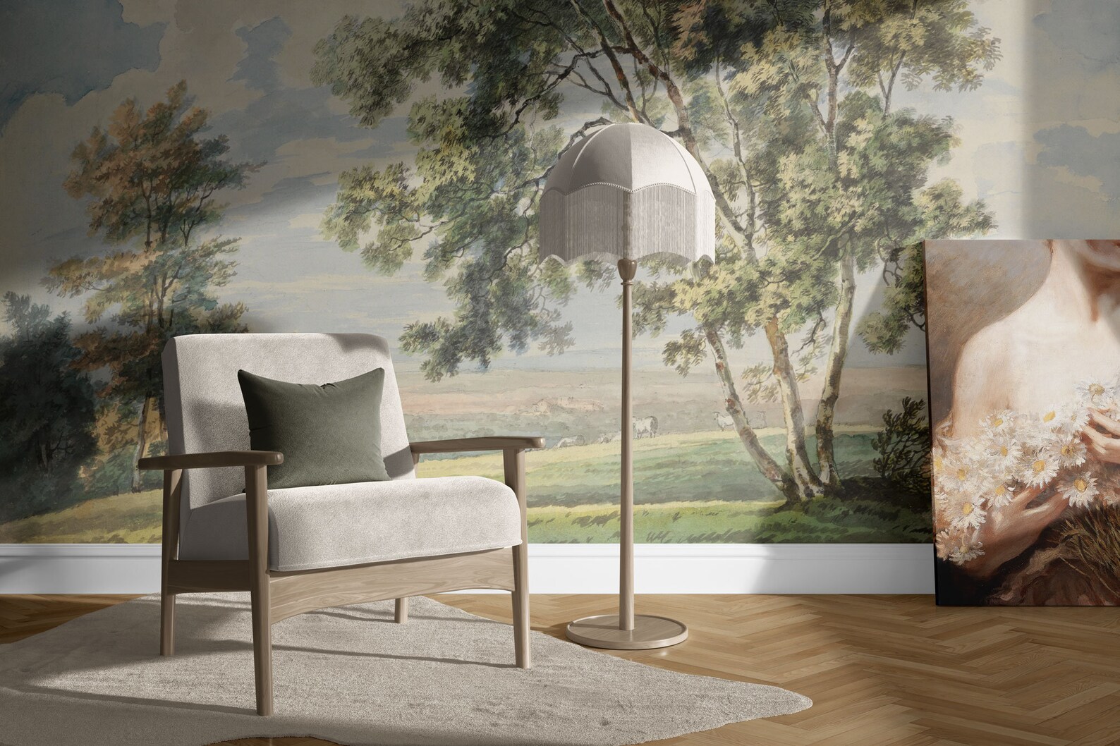 Timeless Scenic Wall Mural Vintage Forest Scene Wall Mural - Etsy