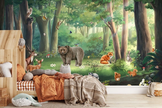 Forest Animal Theme Wallpaper