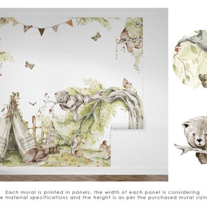 Woodland Buddies Wall Mural, Forest Friends Wall Mural, Woodland ...