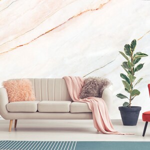 Blush Marble Texture Wall Mural, Rose Marble Close-up Wallpaper, Art ...