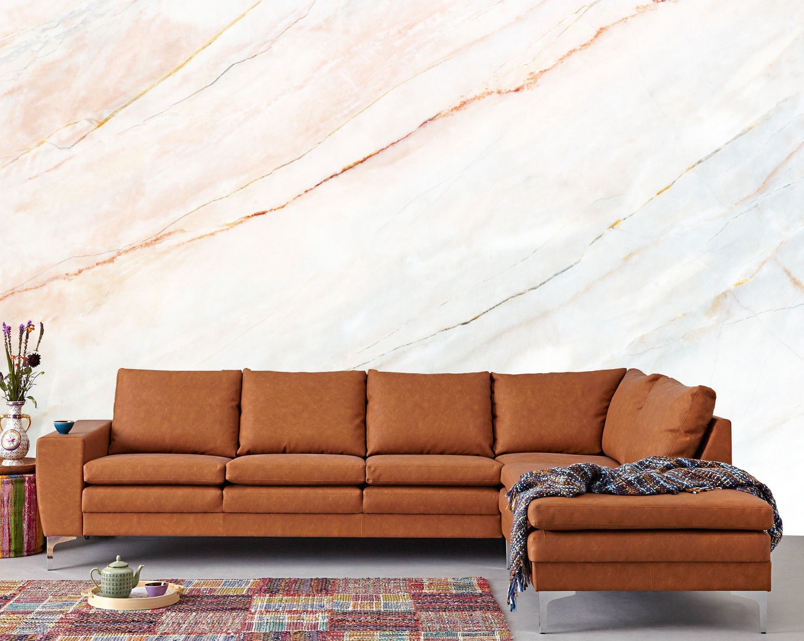 Blush Marble Texture Wall Mural, Rose Marble Close-up Wallpaper, Art ...