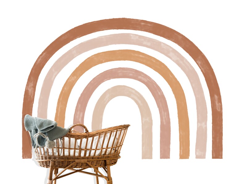 Boho Style Rainbow Wall mural Rainbow in Earthy Tones Wall | Etsy