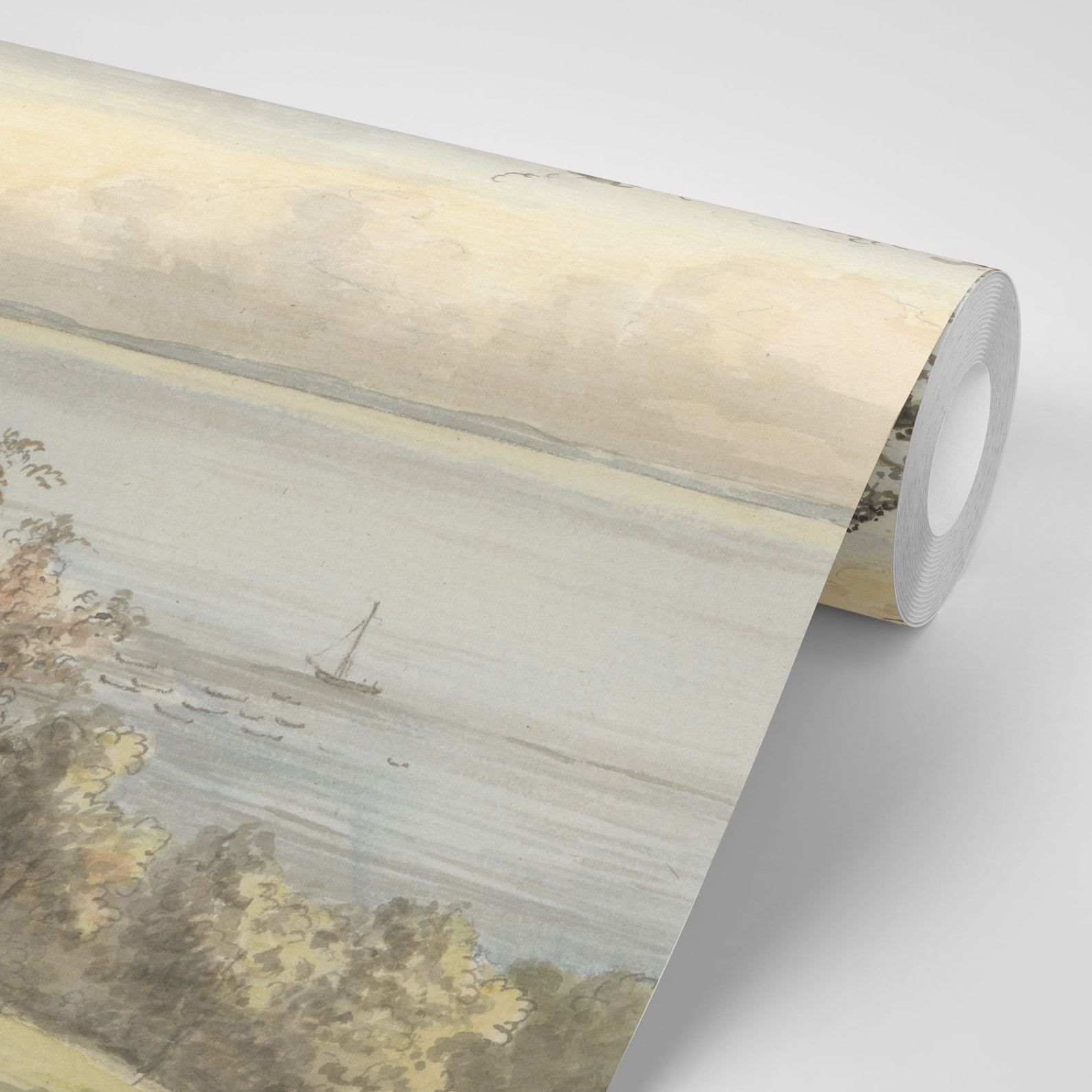 Harmony Landscape Wall Mural, Vintage Scenic Wallpaper, Hand-painted ...
