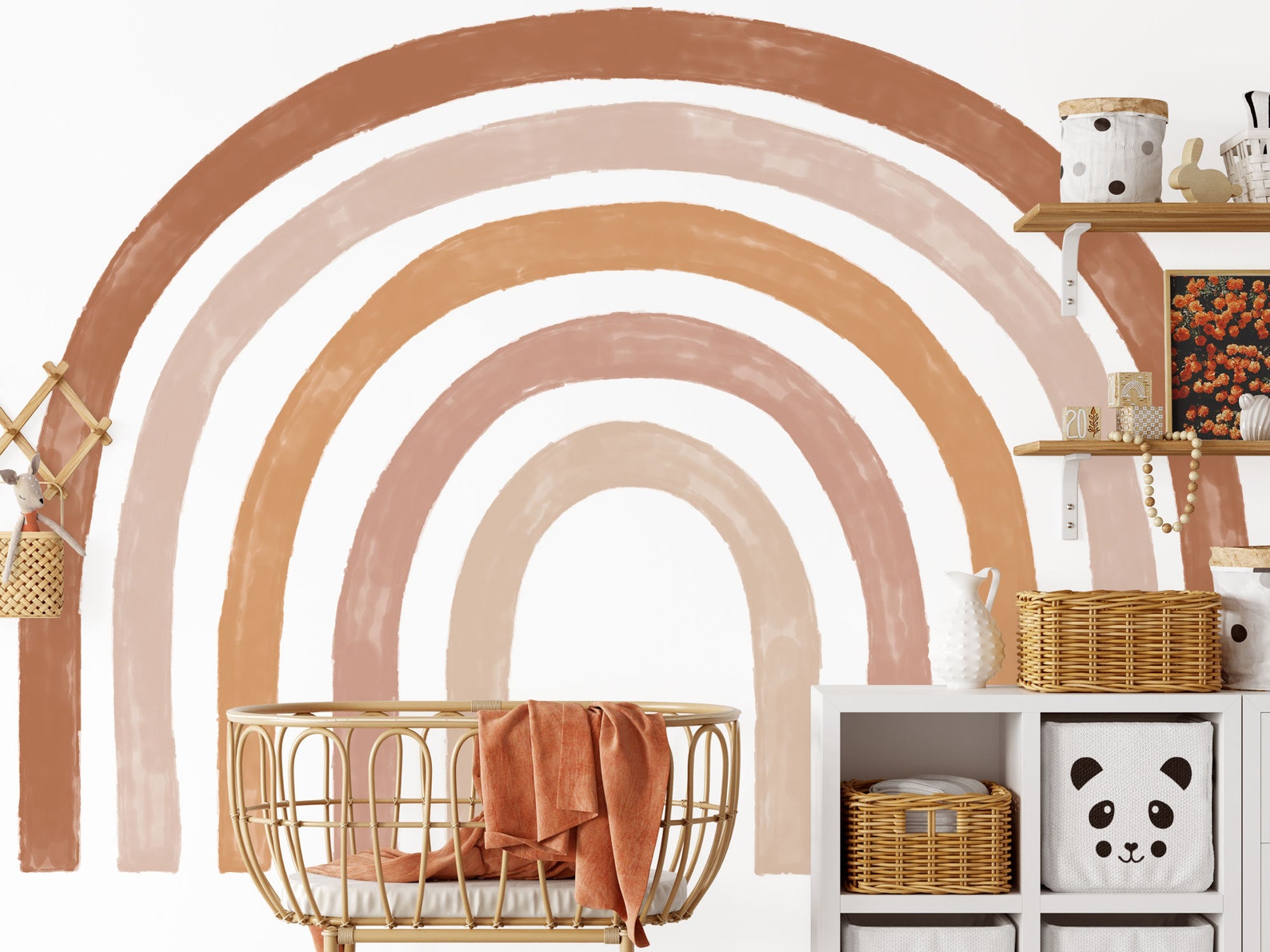 Boho Style Rainbow Wall Mural Rainbow in Earthy Tones Wall - Etsy