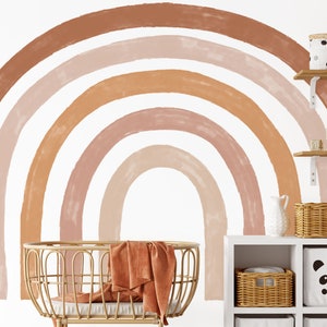 Boho Style Rainbow Wall Mural, Rainbow in Earthy Tones Wall Mural ...