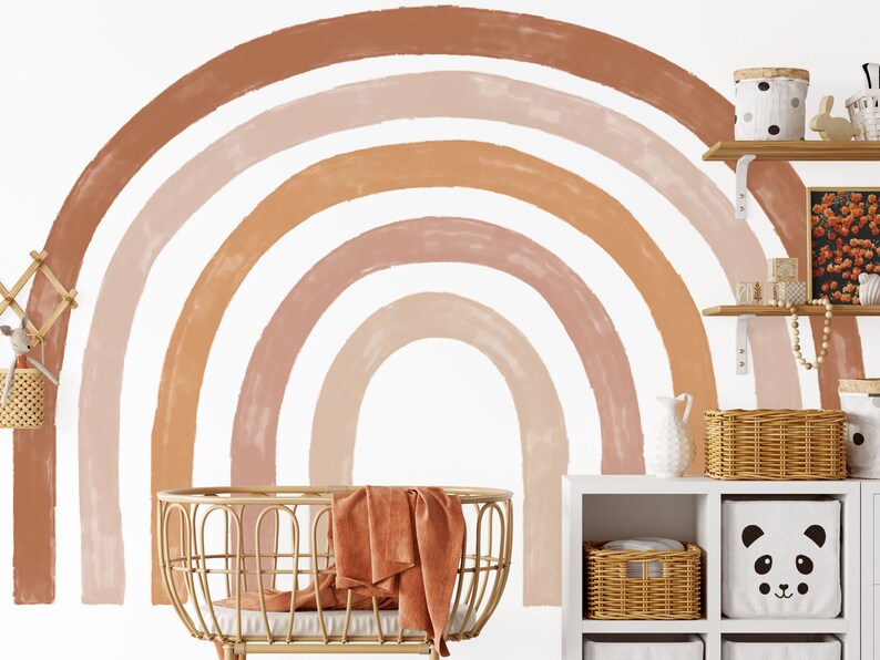 Boho Style Rainbow Wall Mural Rainbow in Earthy Tones Wall - Etsy