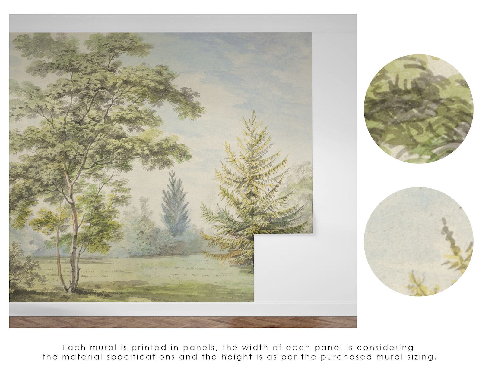 Vintage Forest Scene Wall Mural Scenic Wall Mural Vintage - Etsy