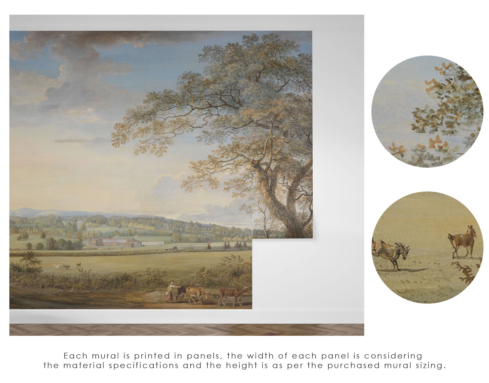 Vintage Rural Landscape Wall Mural Scenic Wall Mural Vintage - Etsy