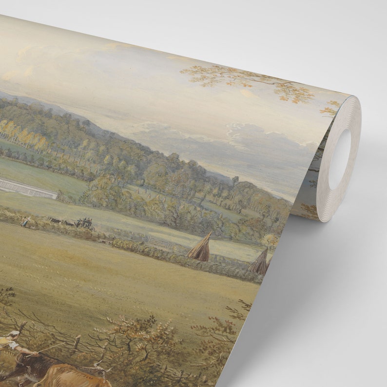 Vintage Rural Landscape Wall Mural Scenic Wall Mural Vintage - Etsy