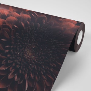 Karly - Dark Floral Wall Mural, Vintage Botanical on a Dark Background ...