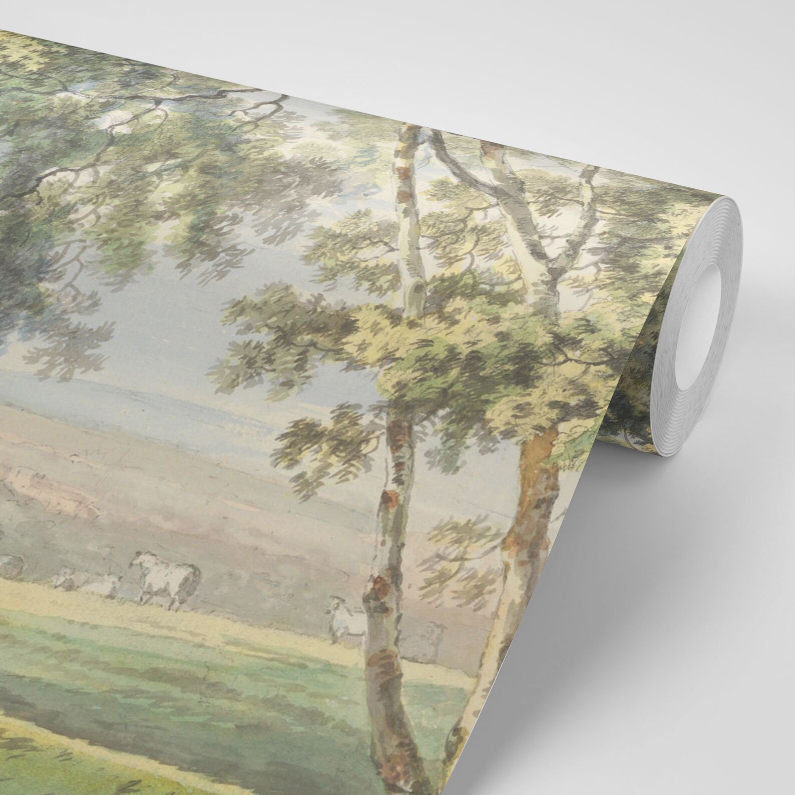 Timeless Scenic Wall Mural Vintage Forest Scene Wall Mural - Etsy