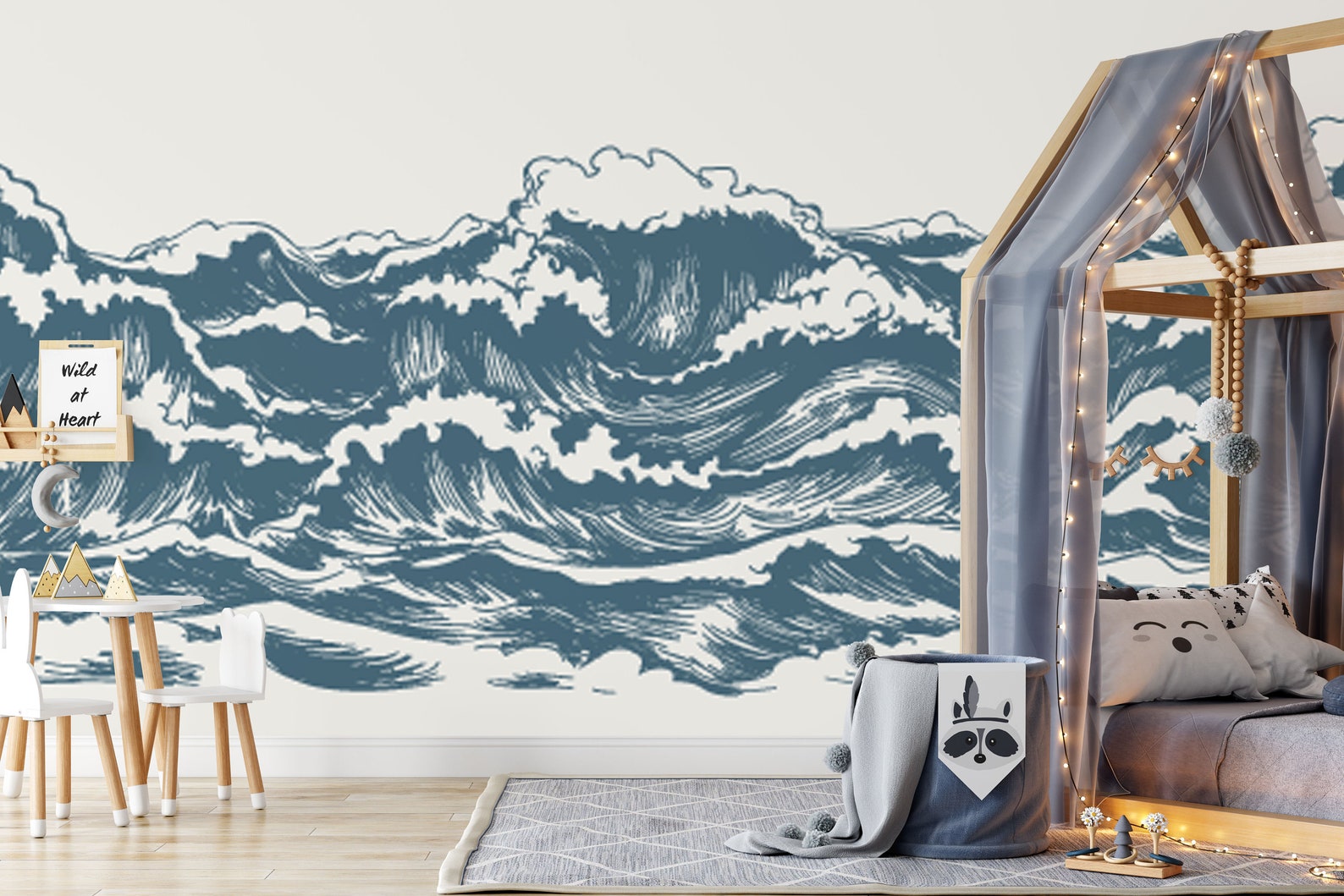The New Wave Wall Mural Ocean Wall Mural Sea Wallpaper the | Etsy
