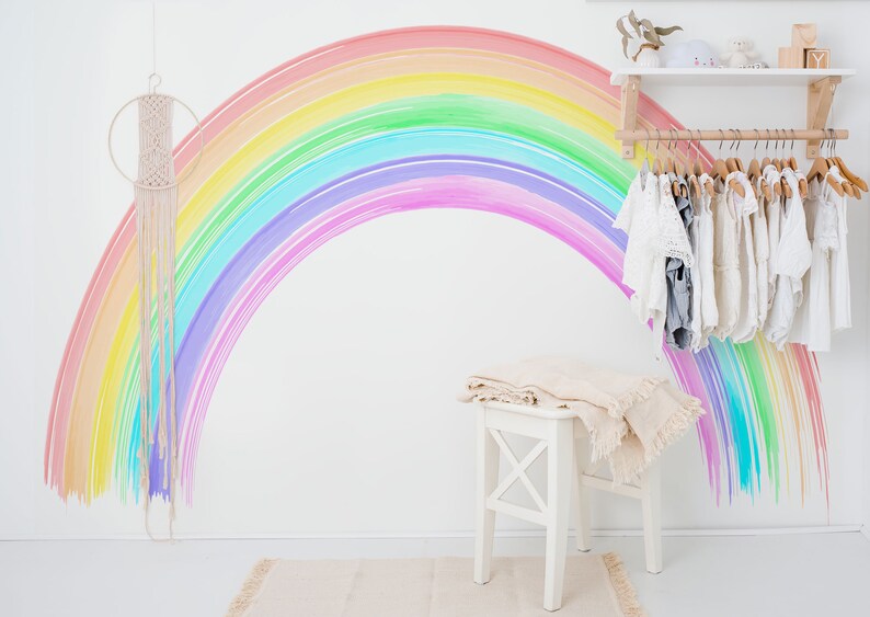 Seven Colours of the Rainbow Wall Mural Colorful Rainbow Wall - Etsy