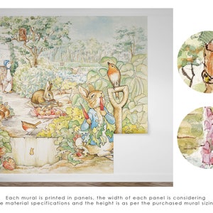 Peter the Rabbit Wall Mural, Fairytale Wall Mural, Fairy Garden ...