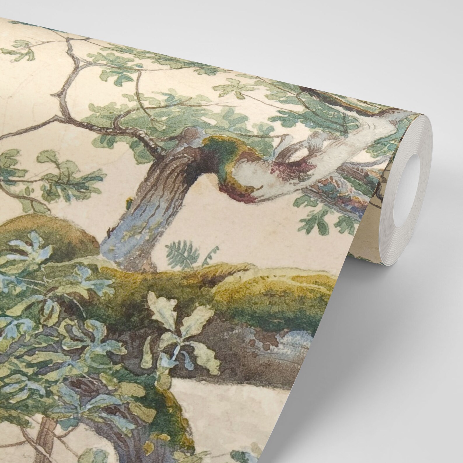 The Tree Brunch Wall Mural, Vintage Tree Wallpaper, Hand-painted ...