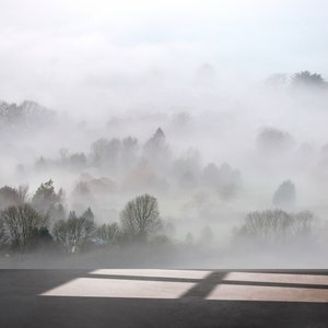 Morning Mist Wall Mural, Mountain Forests Mural, Fields Haze Wallpaper ...