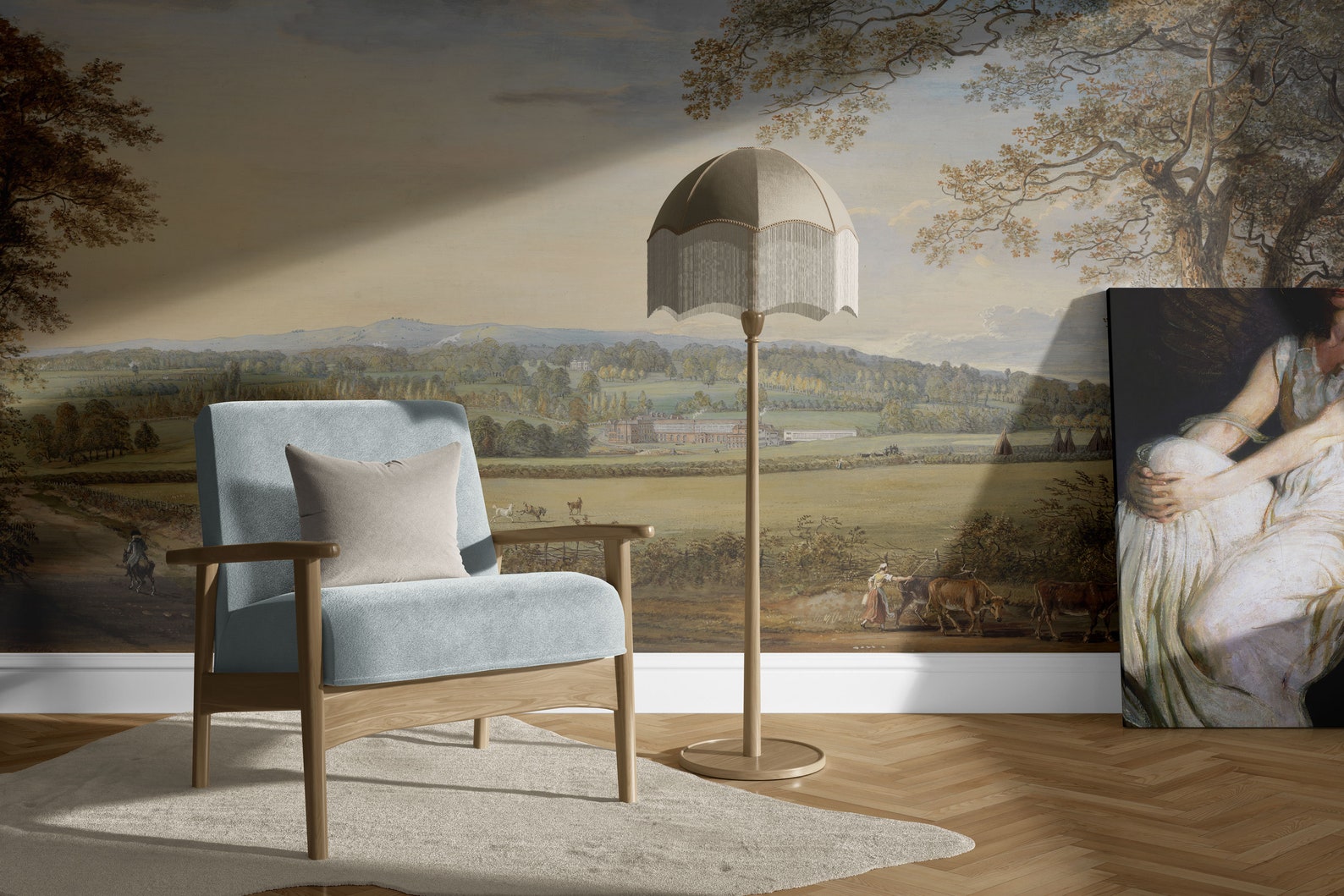 Vintage Rural Landscape Wall Mural Scenic Wall Mural Vintage - Etsy