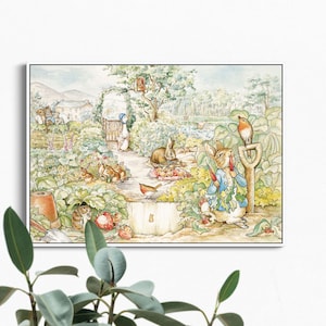 Peter the Rabbit Wall Mural, Fairytale Wall Mural, Fairy Garden ...