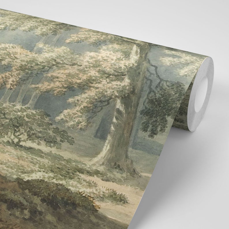 Vintage Scenic Wall Mural, Vintage Forest Scene Wall Mural, Vintage ...