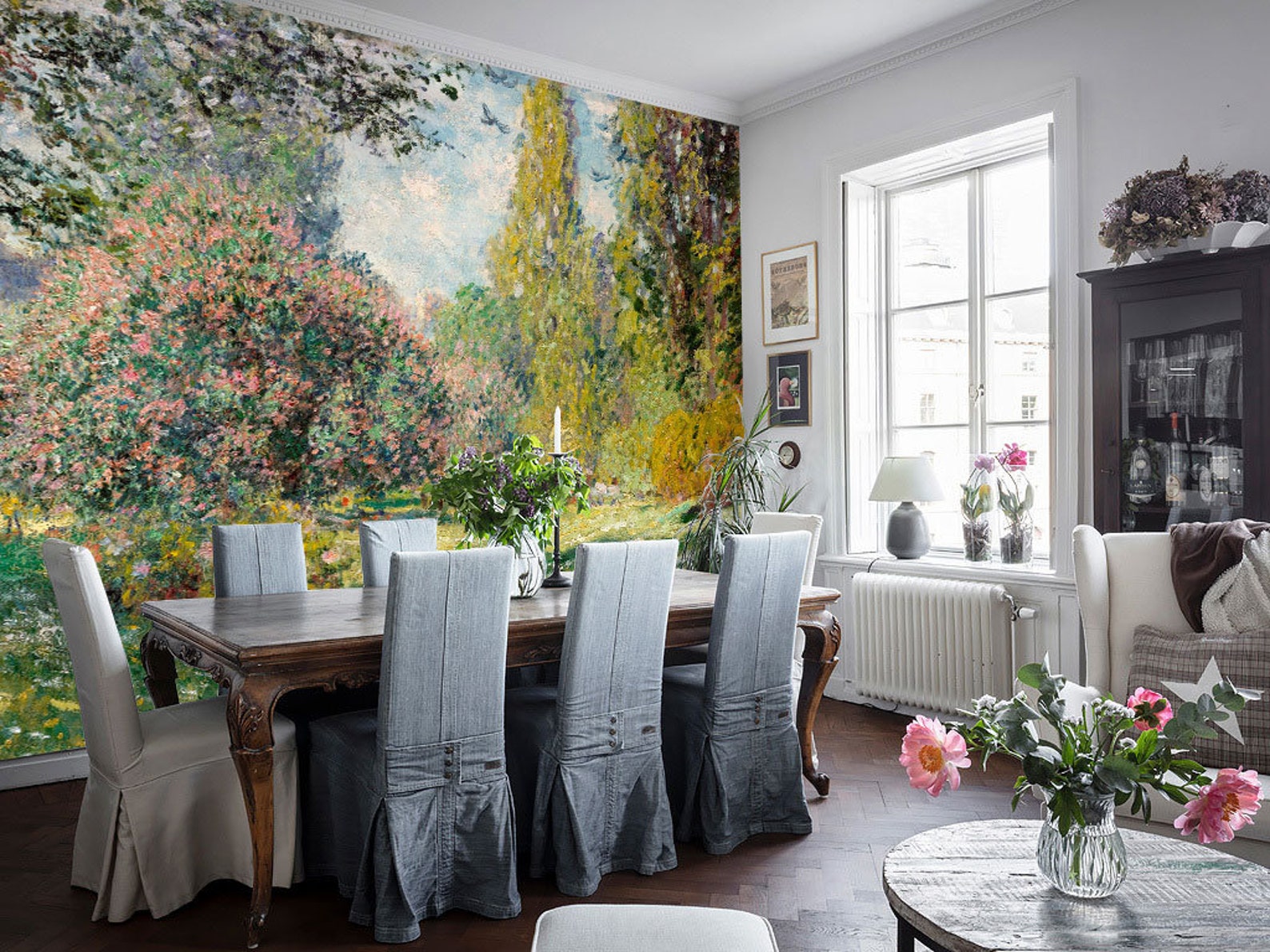 Vintage Landscape Wall Mural Vintage Wallpaper Hand-painted - Etsy