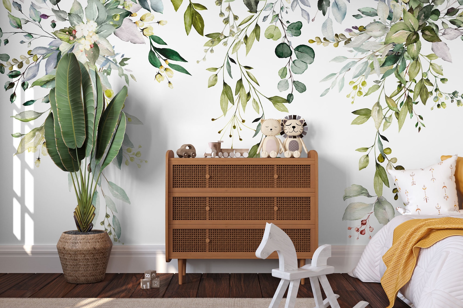 Floral Drop Wall Mural, Hanging Garden Wall Mural, Hanging Garden ...