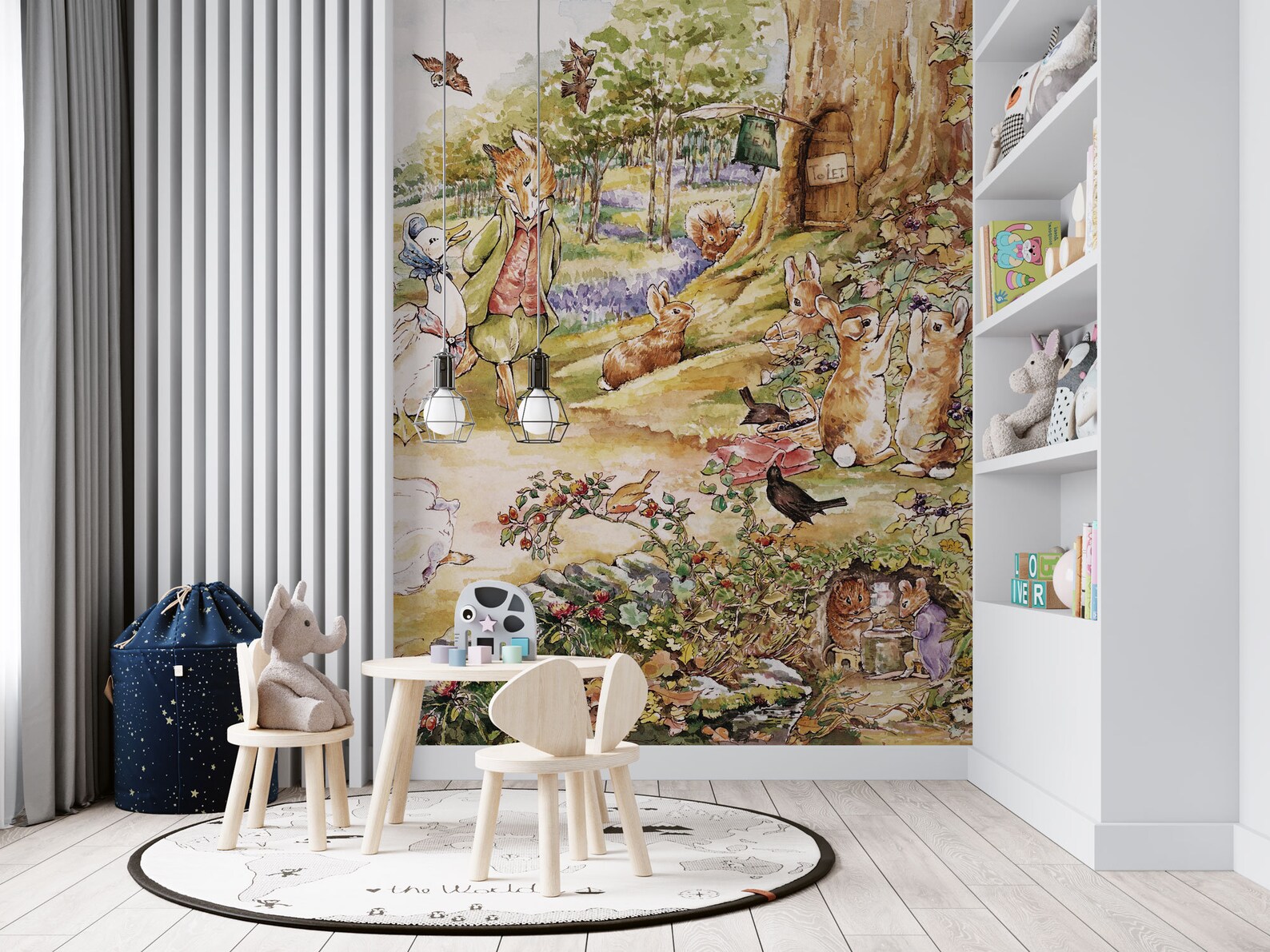 Life in the Woods Wallpaper, Jemima Puddle-duck and Mr. Fox Wallpaper ...