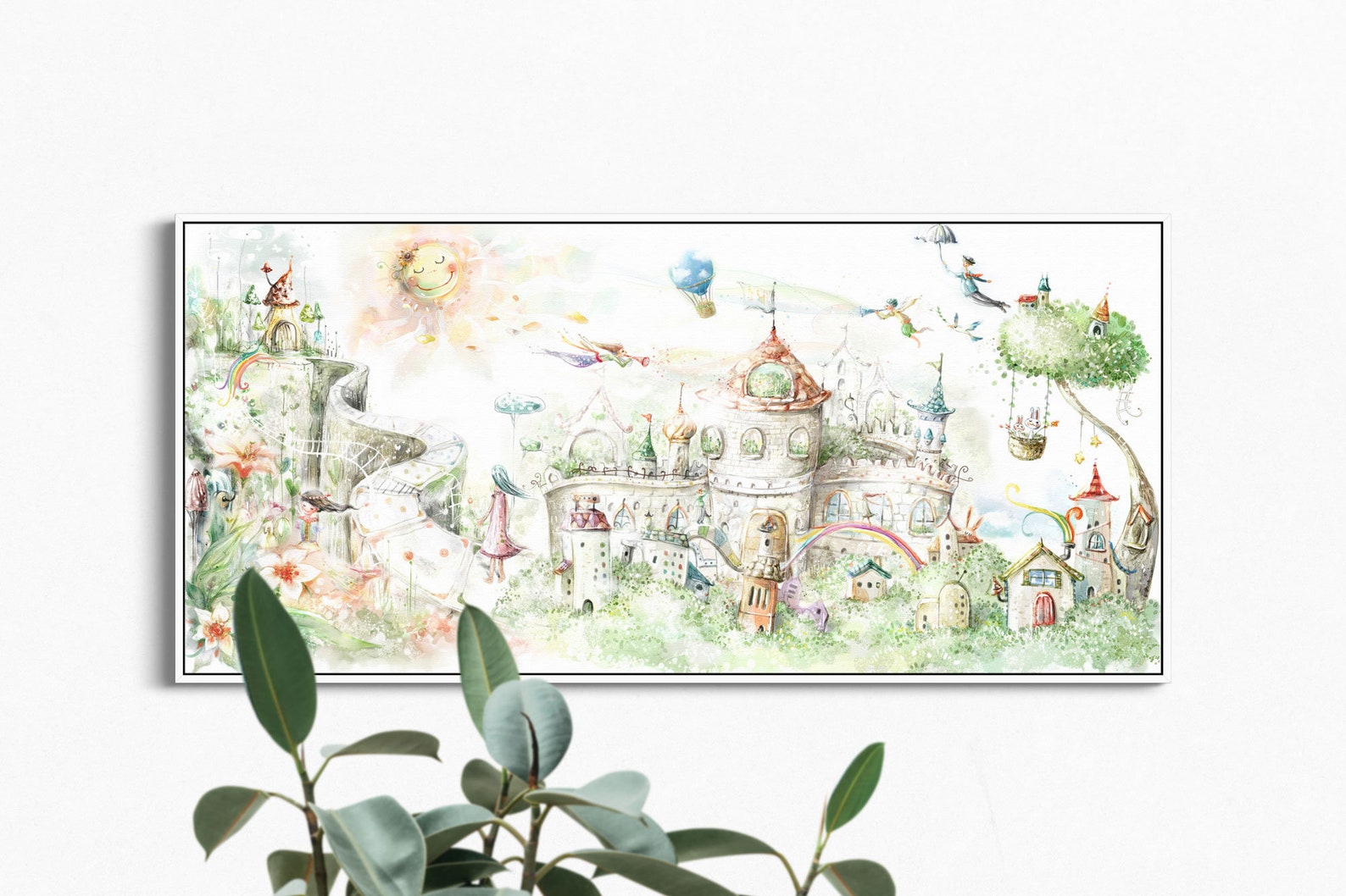 Fairy Tale Wall Mural Magical Hill Wall Mural Castle - Etsy