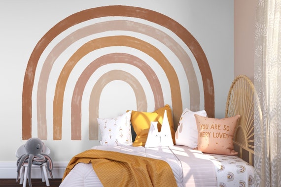 Boho Style Rainbow Wall Mural Rainbow in Earthy Tones Wall - Etsy