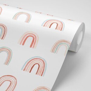 Boho Rainbows Wall Mural, Rainbows in Earthy Colors Wallpaper, Colorful ...