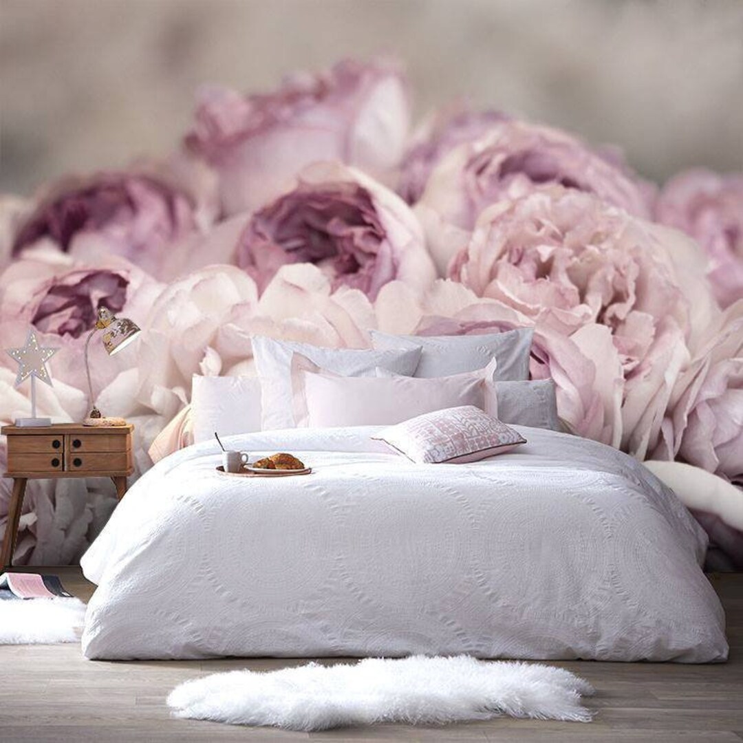 The Peony Garden Wall Mural, Peony Roses Flowers Wallpaper, Floral ...