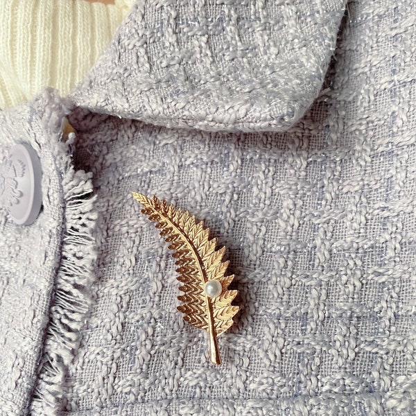 Gold Pearl Brooch - Etsy