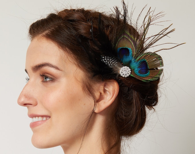 FEATHER FRENCH BARRETTE 70MM Barrettes and Clips Feather Hair Accessory ...