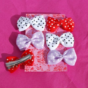 Bow Hair Clips White Red Kids Hairclips Childrens Hair Accessories Girl ...