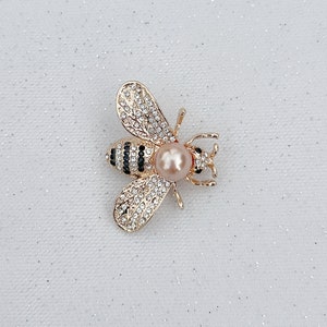Bee Pin Bee Brooch Pearl Pin Pearl Brooch Crystal Pin Crystal Brooch ...