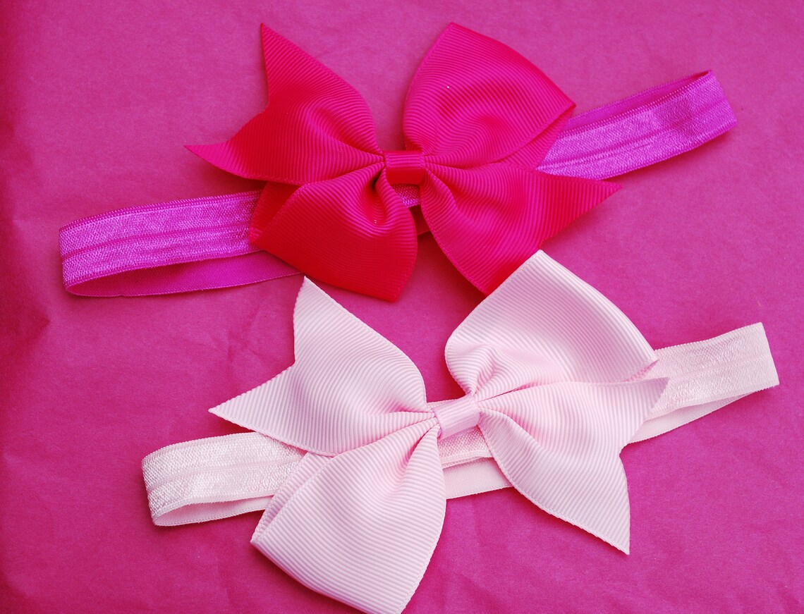 Pink Hair Bands Bow Headbands Baby Headbands Kids Hair | Etsy