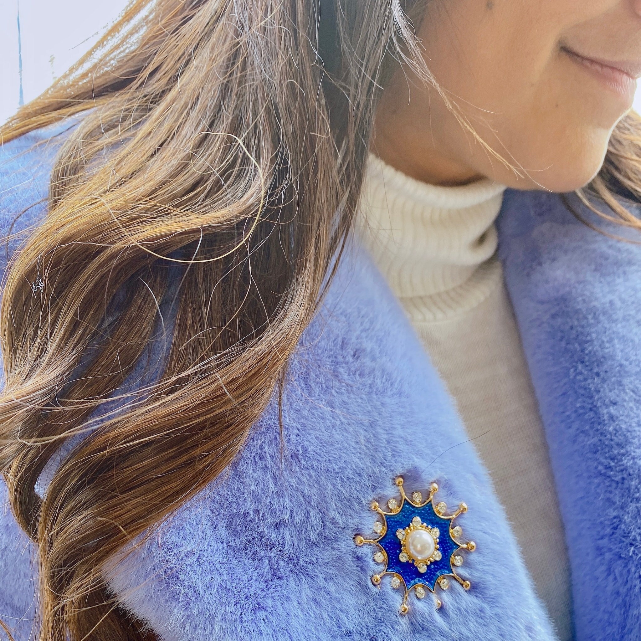 Blue Enamel Pin Blue Pin Blue Brooch Vintage Brooch Vintage - Etsy