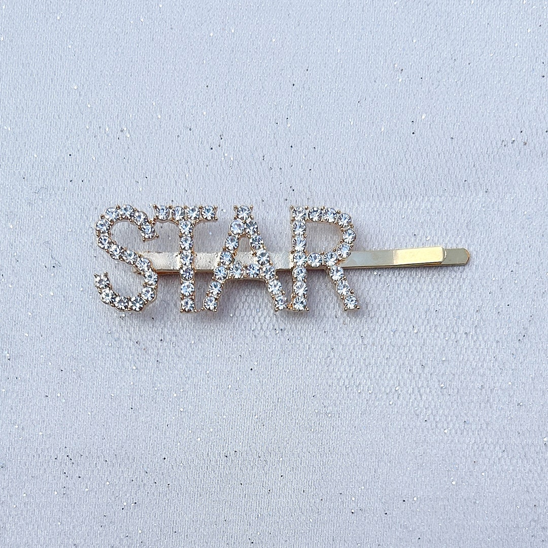Word Hair Clip Word Hair Slide Diamante Hair Grip Gold - Etsy UK
