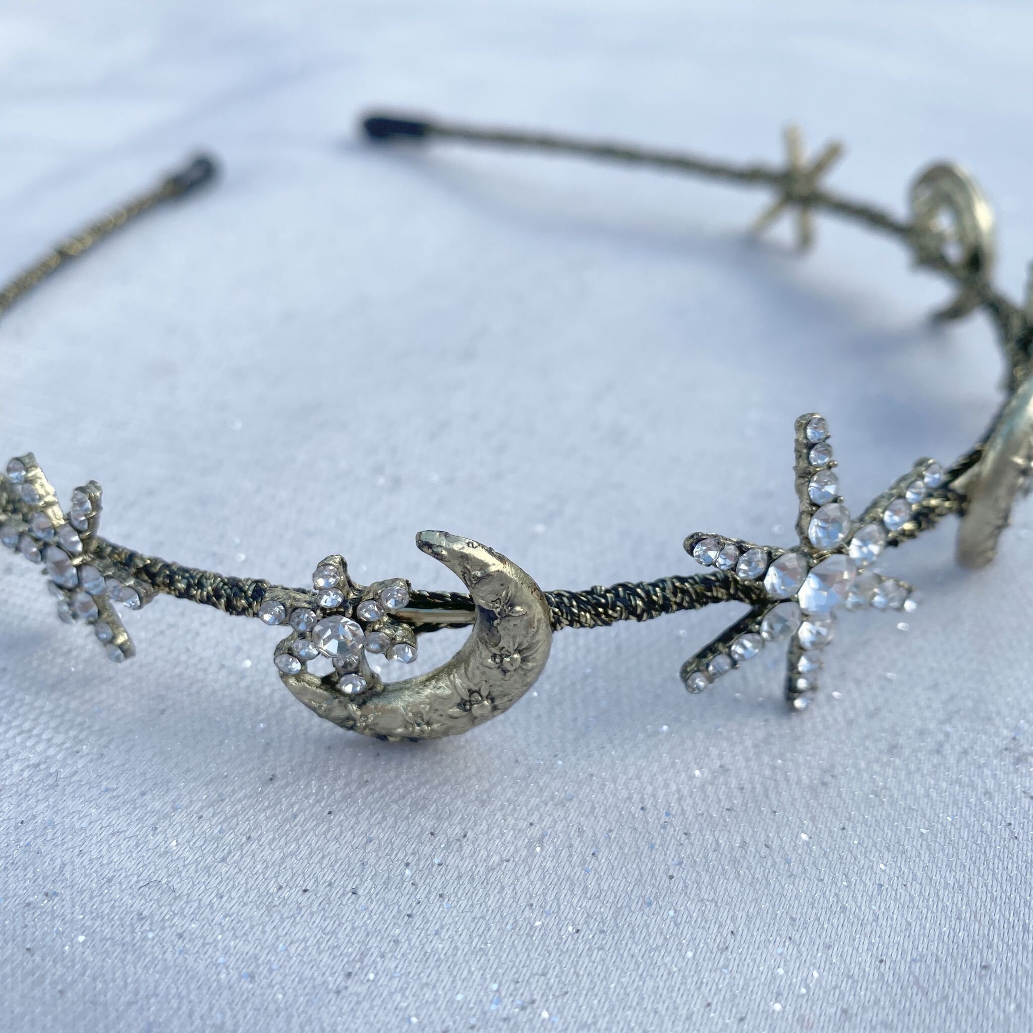 Star Headband Moon Headband Gold Headband Star Moon Hair - Etsy