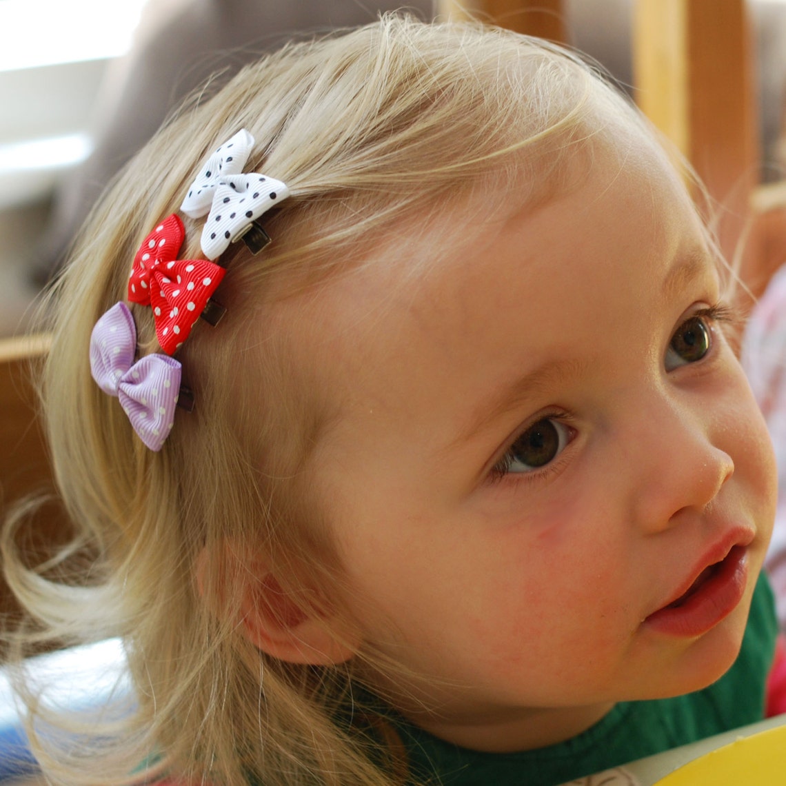 Bow Hair Clips White Red Kids Hairclips Childrens Hair | Etsy