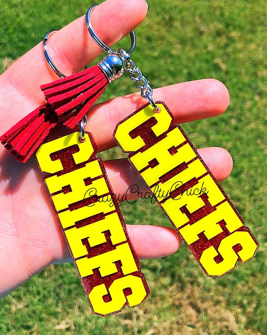 Chiefs Keychain Kansas City Football Keychain Chiefs Kingdom - Etsy