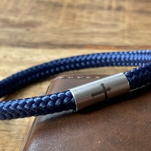 Paracord Bracelet With Cross, Religion Bracelet, Bleu Paracord Bracelet ...