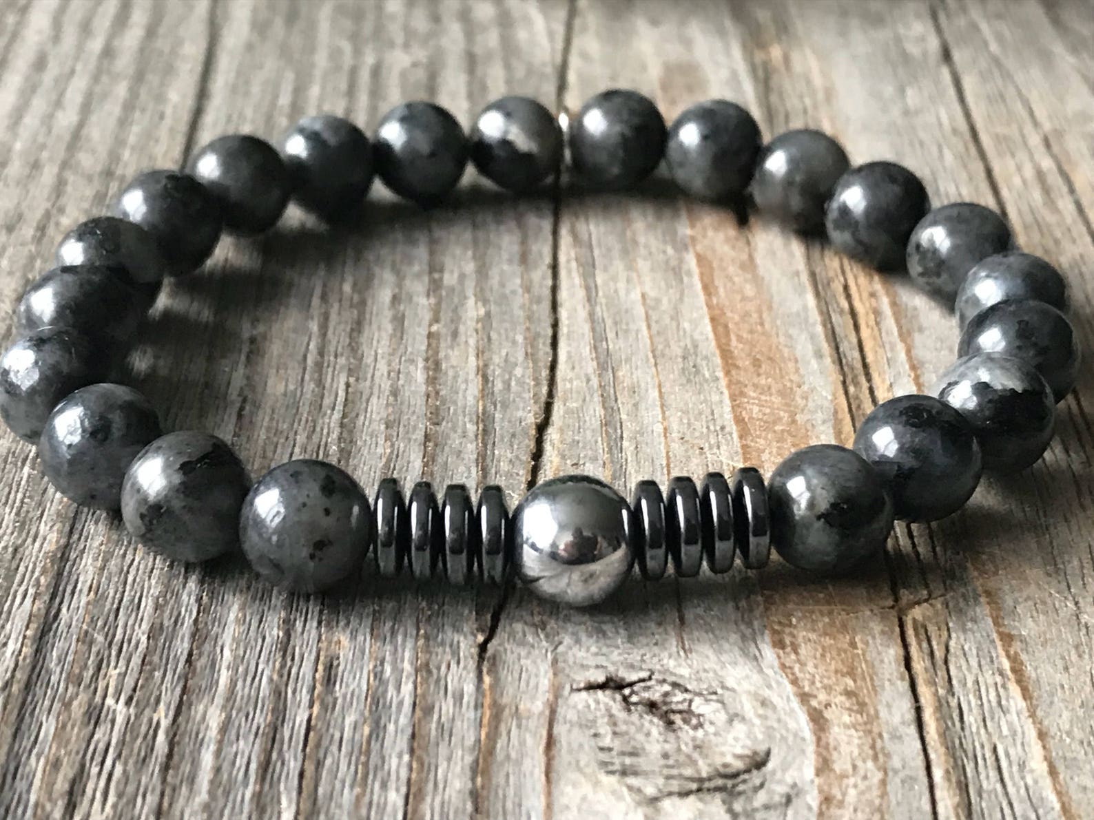 Men Gemstone Bracelet Surf Gray Bracelet Rock Beaded - Etsy