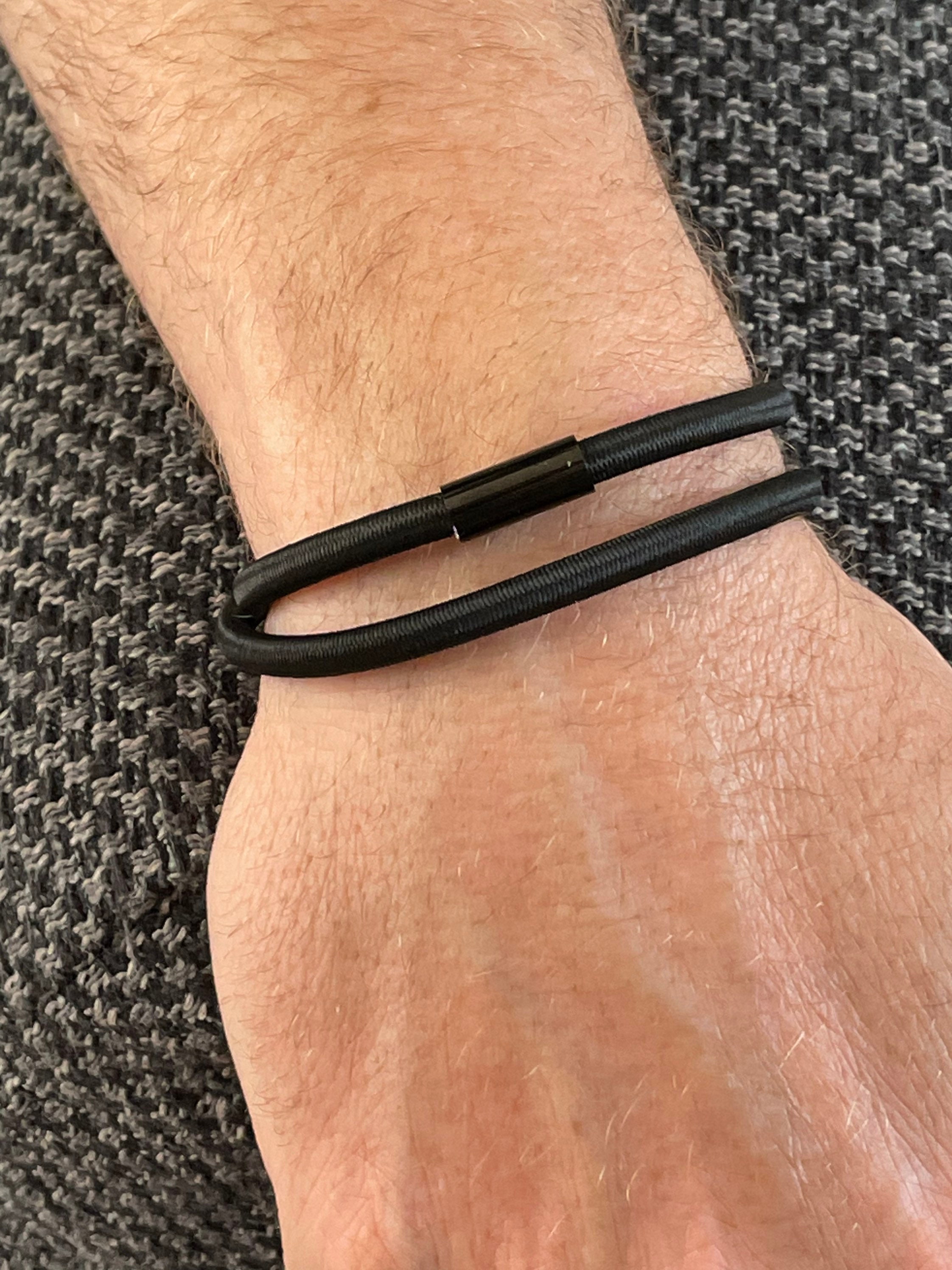 Black Wrap Bracelet Shock Cord Bracelet Bungee Jump Cord - Etsy