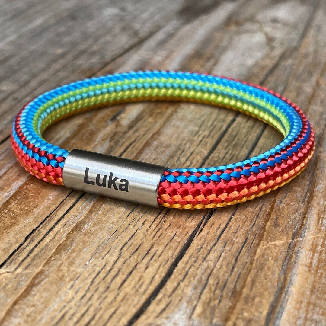 Colorful Personalized Children's Bracelet, Cord Nautical Bracelet ...