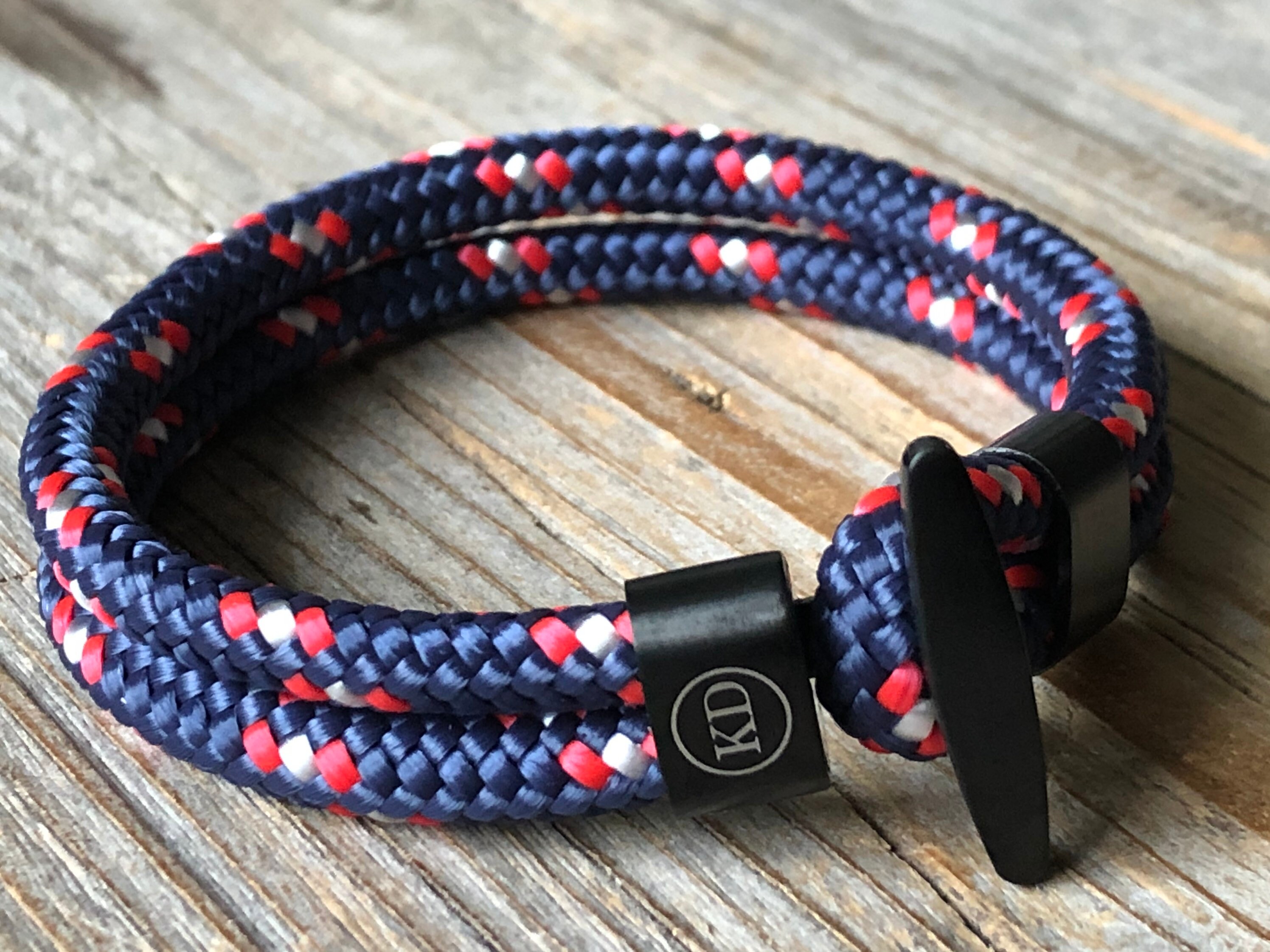 Paracord blue bracelet nautical bracelet men jewelry gift | Etsy